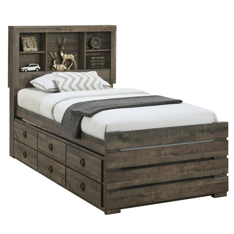Millwood Pines Cremilde Bookcase Bed | Wayfair
